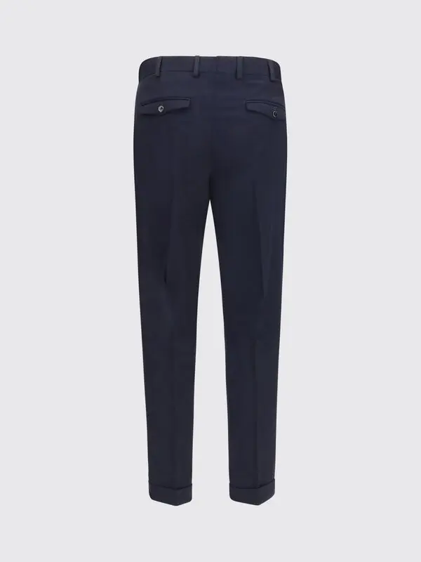 PT TORINO Slim Fit Wool Tailored Trousers With Off-center Closure