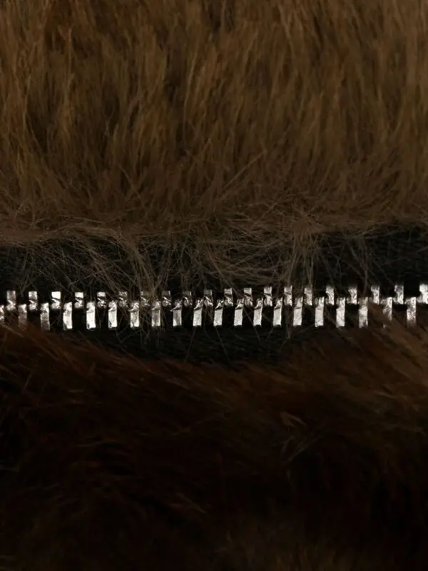 Apparis Rectangular Faux Fur Beauty Case With Zip Closure