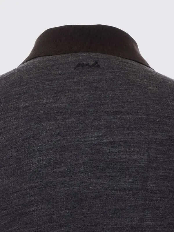 Pinko Slim Fit Wool Blend Long-sleeved Polo Top With Buttons