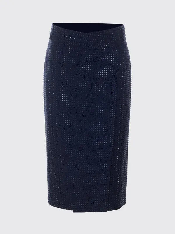 Pinko Rhinestone-embellished Crêpe Midi Wrap Skirt