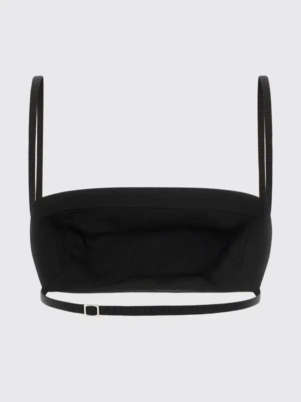 JIL SANDER Cropped Slim Fit Top In Wool And Silk Blend With Square Neckline