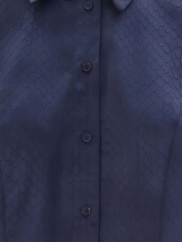 Elisabetta Franchi Slim Fit Lizard Animal Print Polyester Shirt