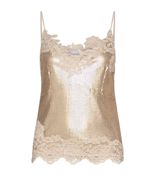 Marella Sequin Lace-trim Top