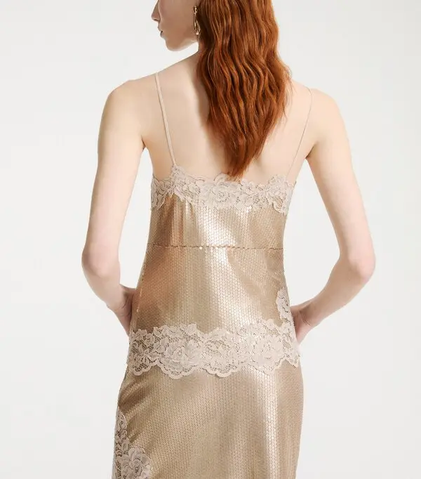 Marella Sequin Lace-trim Top