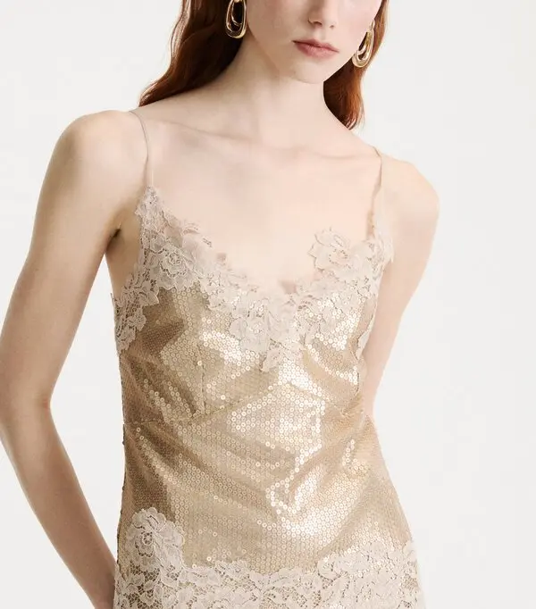 Marella Sequin Lace-trim Top