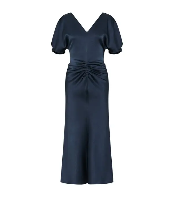 Marella Satin Gathered Midi Dress