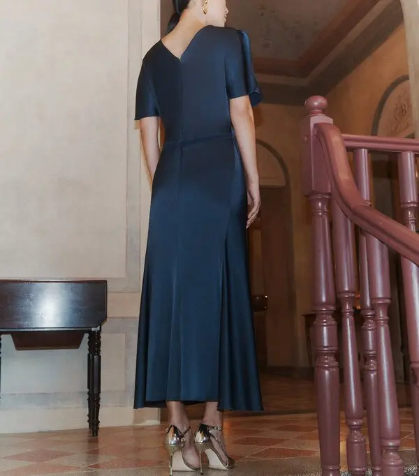 Marella Satin Gathered Midi Dress