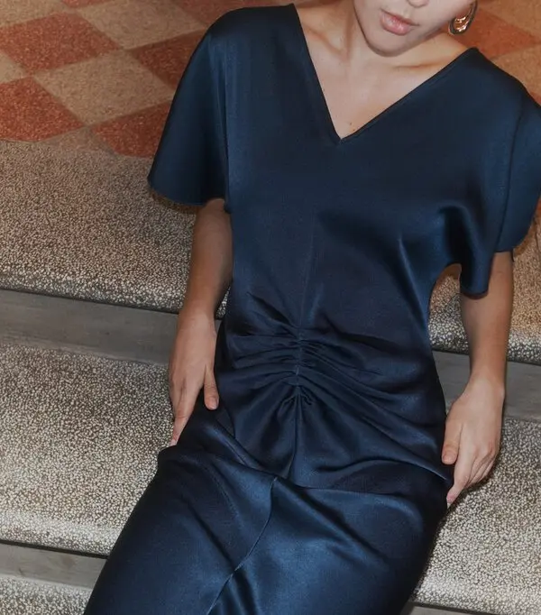 Marella Satin Gathered Midi Dress