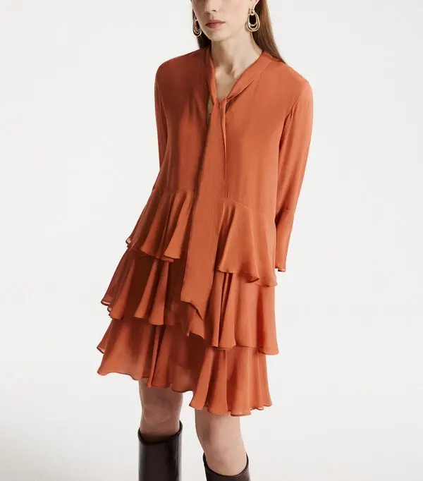 Marella Georgette Flounced Mini Dress