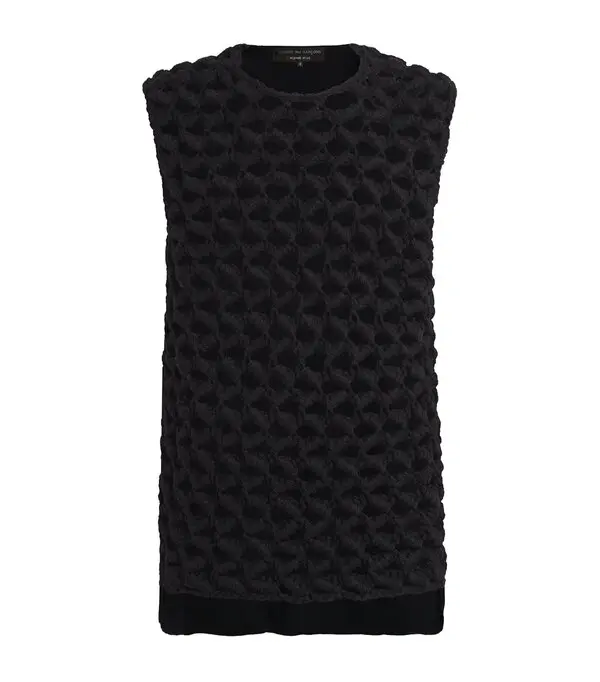 Comme Des Garçons Wool-blend Crochet Sweater Vest