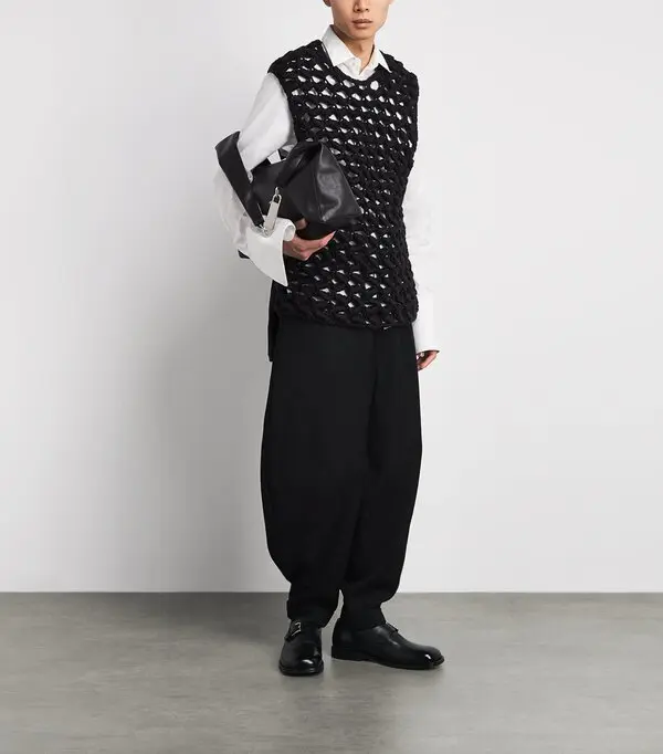Comme Des Garçons Wool-blend Crochet Sweater Vest
