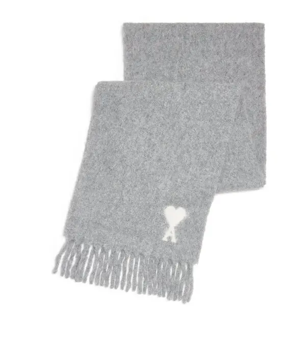 AMI Paris De Coeur Fringe Scarf