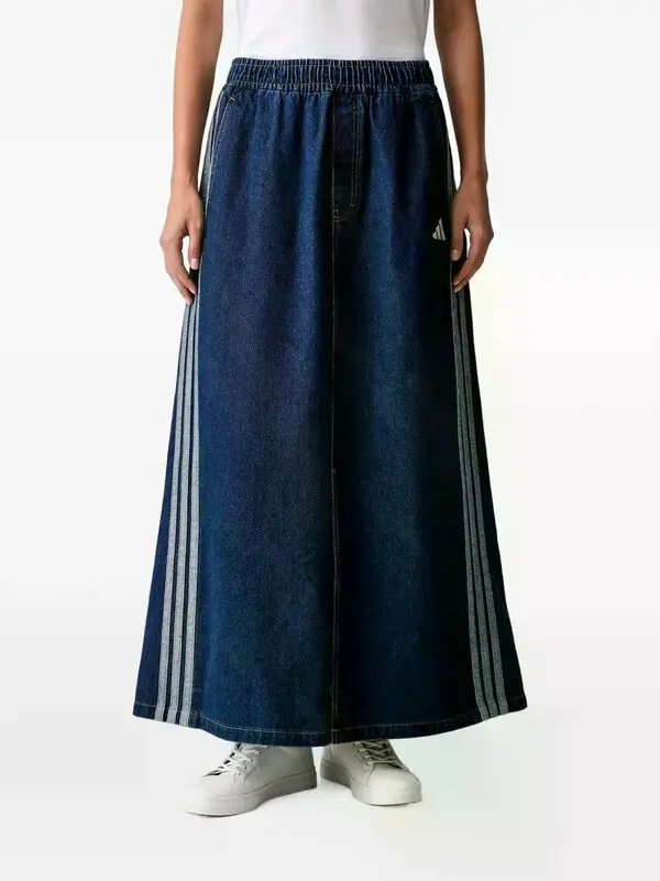 Adidas Stadium Washed-denim Loose-fit Midi Skirt