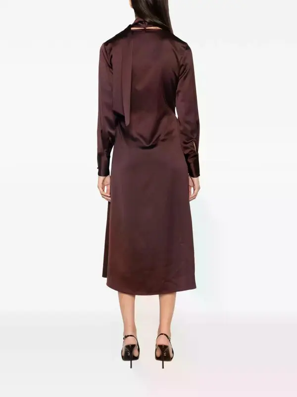 Imperial Scarf-detail Wrap-style Midi Dress