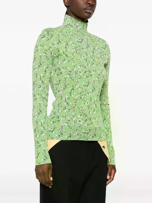 Loewe Floral-print High-neck Sweater
