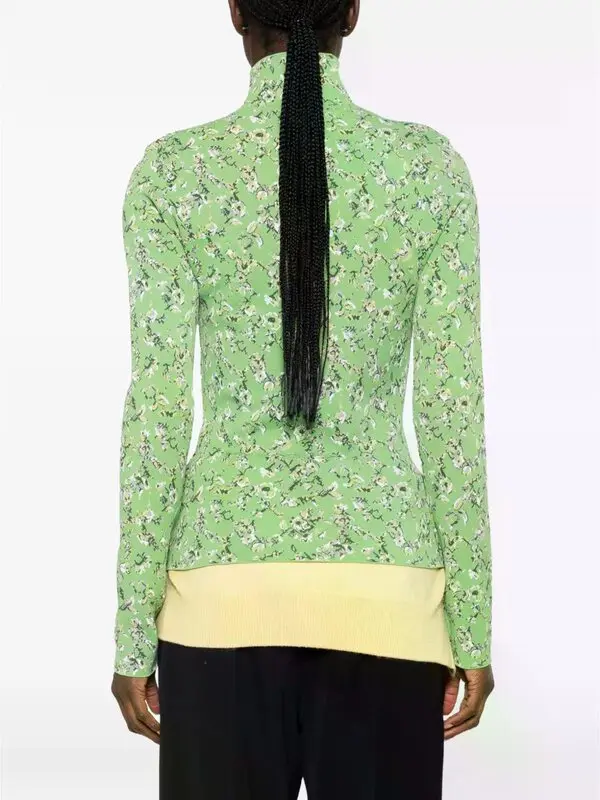 Loewe Floral-print High-neck Sweater