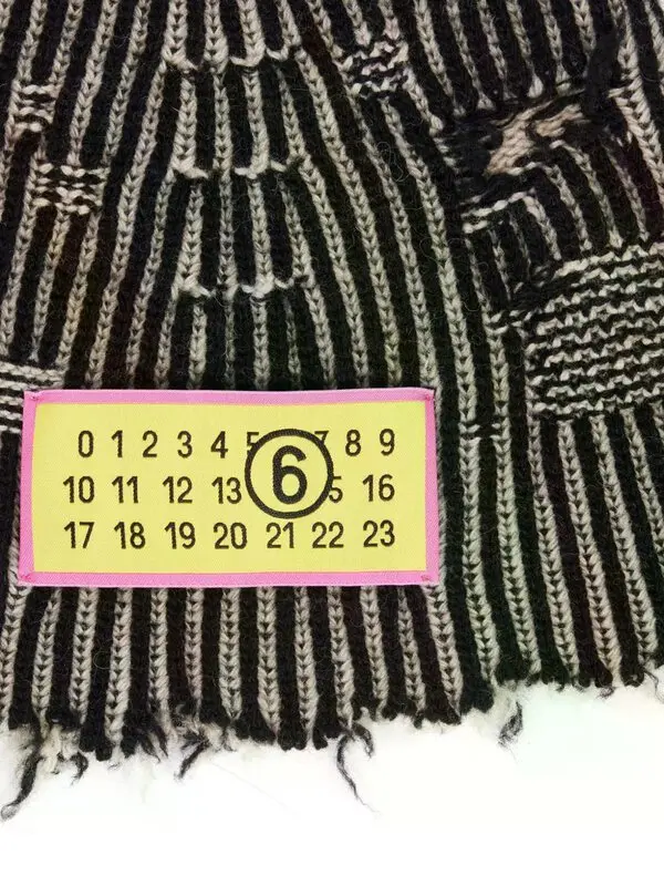 MAISON MARGIELA Distressed-effect Ribbed Beanie - Black
