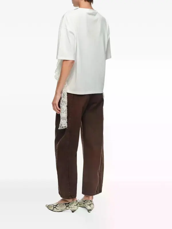 Bimba Y Lola Barrel Chocolate Denim Trousers With Buckle