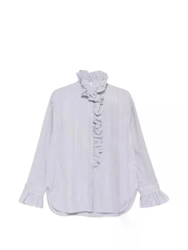 JUUN.J Ruffled Striped Shirt