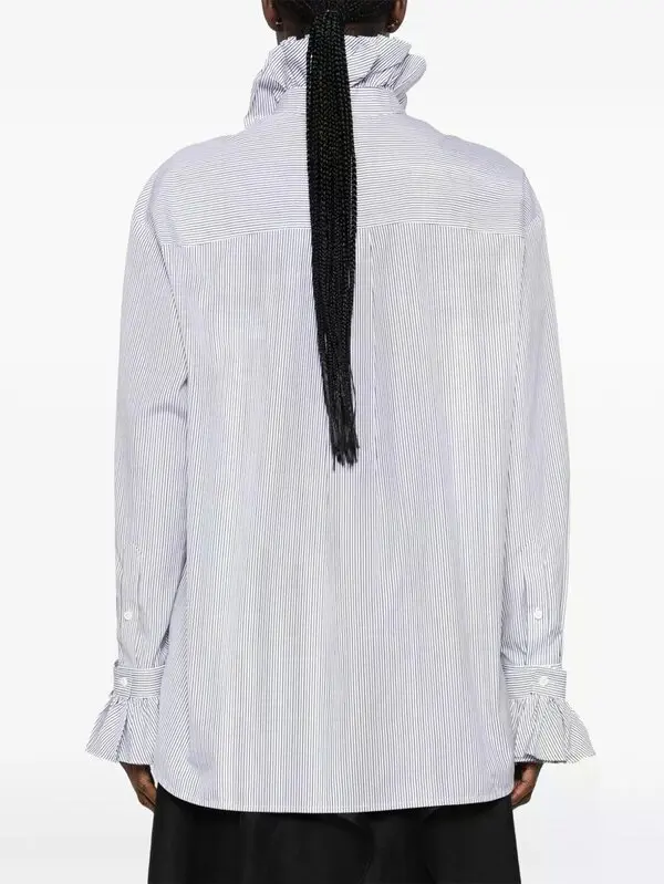 JUUN.J Ruffled Striped Shirt