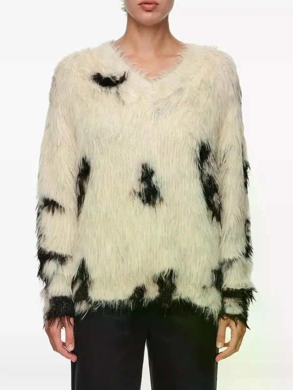 Bimba Y Lola Pony Fur V-neck Sweater
