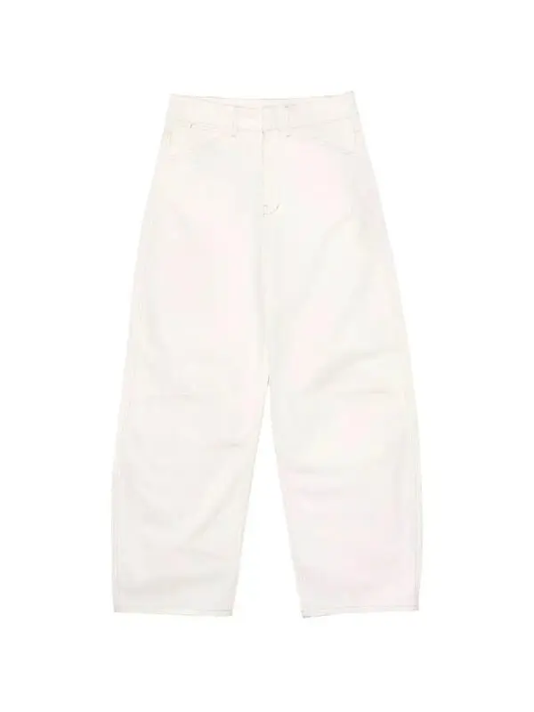 Bimba Y Lola Barrel- White Denim 5-pocket Trousers - Neutrals