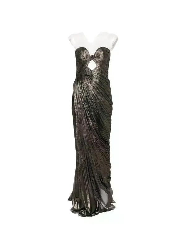MARIA LUCIA HOHAN Zephyra Strapless Cut-out Maxi Dress - Brown