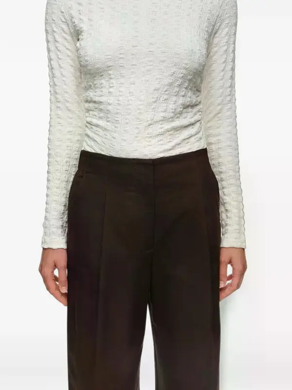 Bimba Y Lola Dark-chocolate Darted Straight-leg Trousers