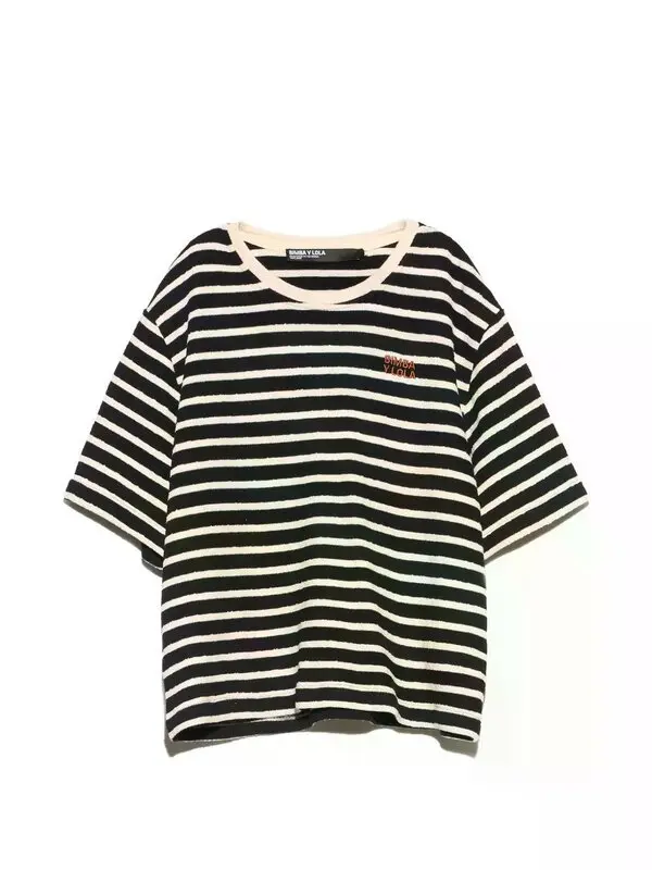 Bimba Y Lola Striped Terry Cotton Boxy T-shirt
