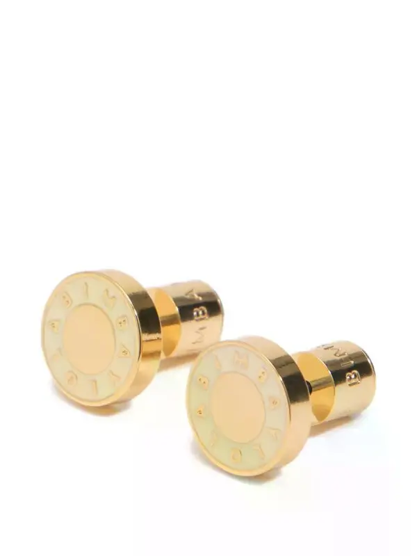 Bimba Y Lola Ivory Enamel Logo Earrings