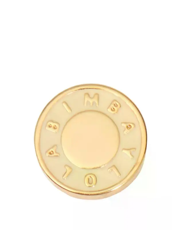 Bimba Y Lola Ivory Enamel Logo Earrings