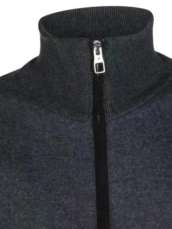 MONTECORE Ribbed-trim Zip-up Cardigan