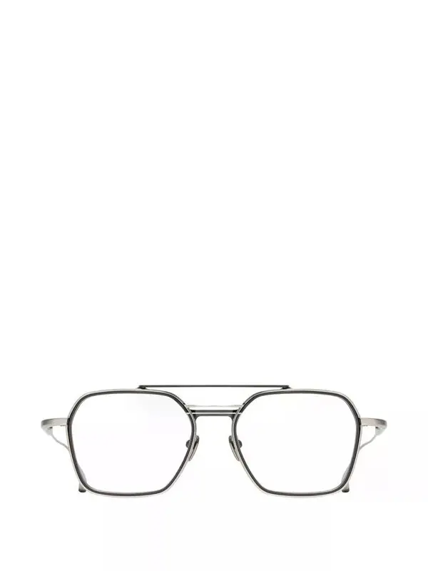 MASUNAGA Clematis Geometric-frame Glasses - Silver