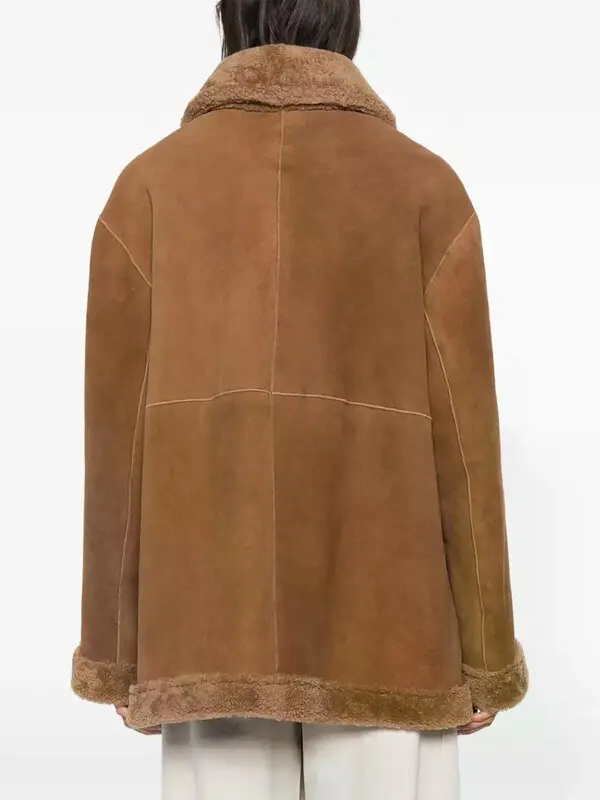 AIN AMOR Shearling-trim Button-up Jacket