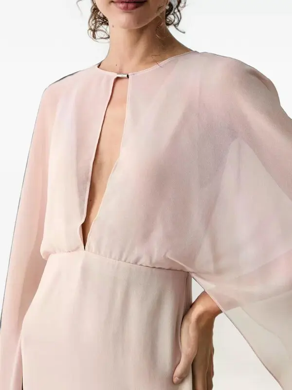 Patrizia Pepe Cape-sleeve Cutout Dress