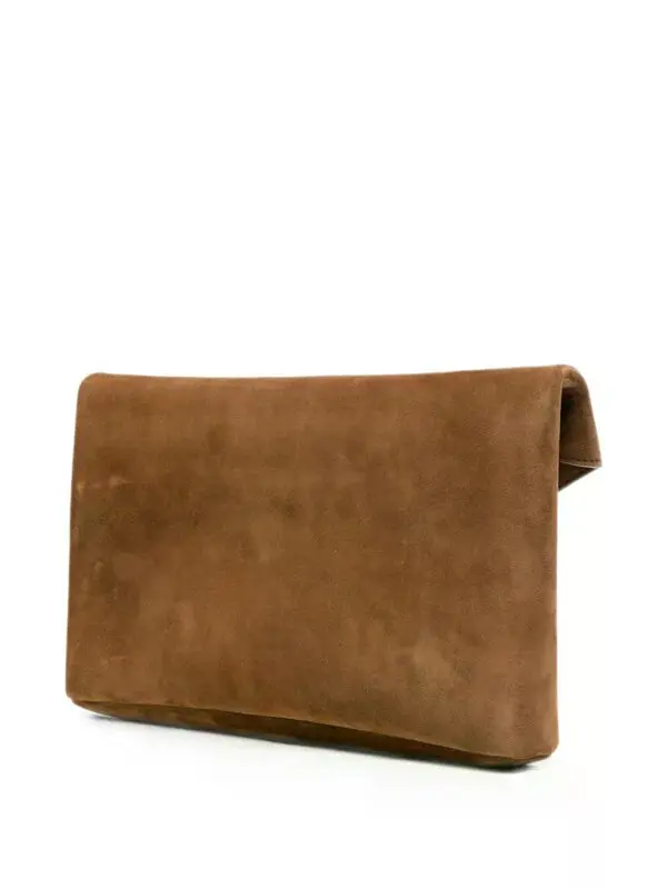 Saint Laurent Large Cassandre Suede Clutch Bag