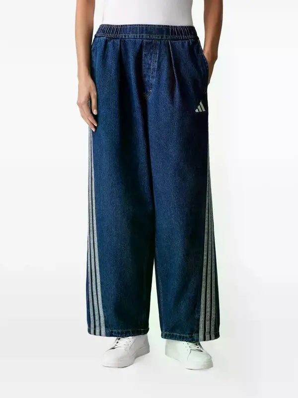 Adidas Stadium Washed Side-stripe Loose Fit Pants - Blue