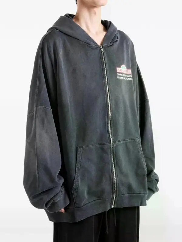 WILLY CHAVARRIA Logo-print Zip-up Hoodie