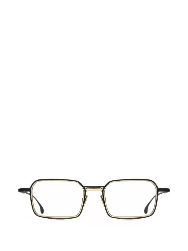 MASUNAGA Wisteria Rectangle-frame Glasses - Black