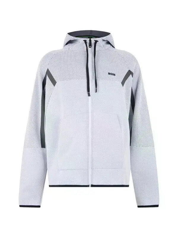 BOSS Perforated-effect Zip-up Hoodie