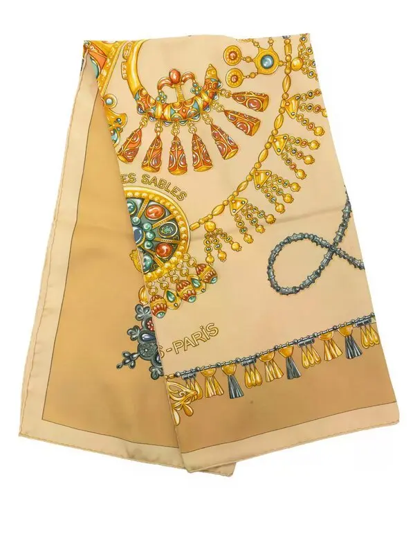 Hermès 1990-2010 Parures Des Sables Silk Scarf 90 Scarves - Neutrals