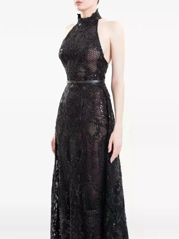 SAIID KOBEISY Embroidered Lace Dress