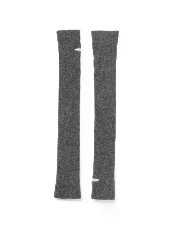 ROBERTO COLLINA Fine-knit Thumb-slot Gloves - Grey