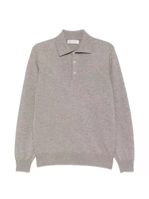 Brunello Cucinelli Long-sleeve Polo Sweater - Grey