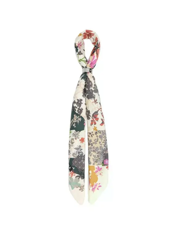 Bimba Y Lola Floral Fragments Scarf Charm - Neutrals