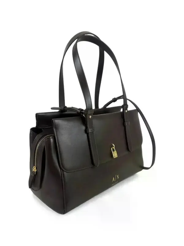 Armani Exchange Padlock-detail Logo-print Tote Bag