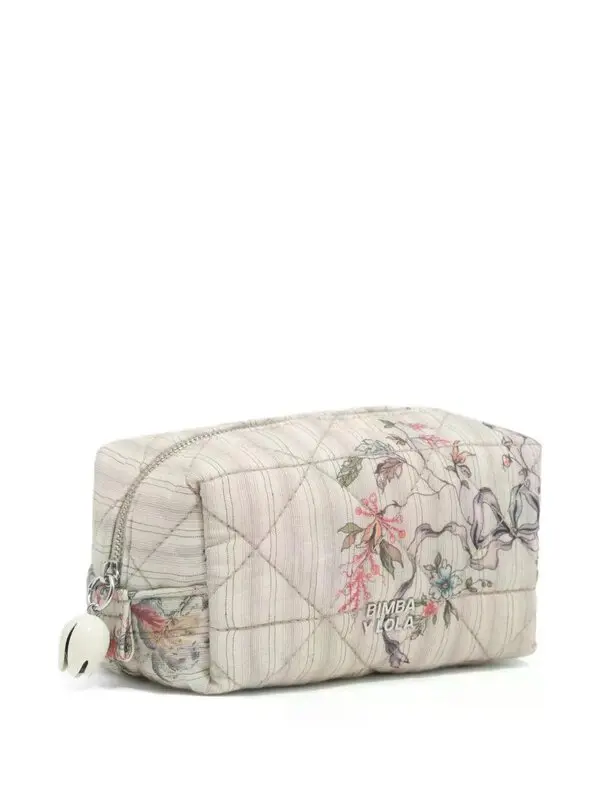 Bimba Y Lola Romantic Sweet Birds Small Cotton Make-up Case - Neutrals