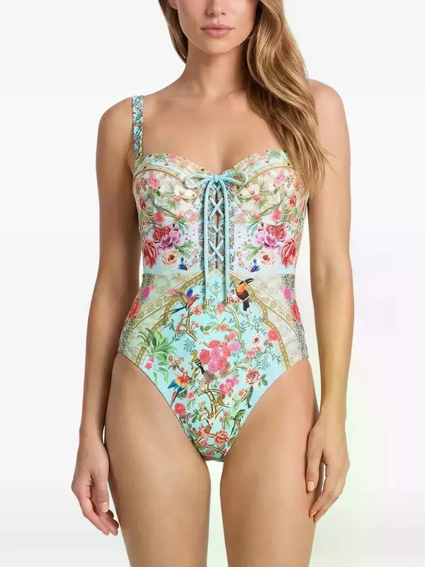 Camilla Sultans And Queens Lace-up Swimsuit
