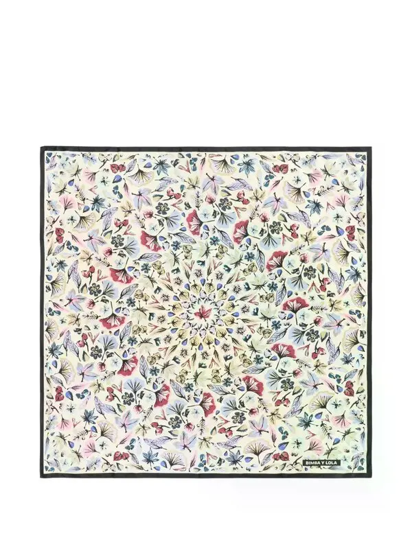 Bimba Y Lola Ivory Autumnal Kaleidoscope Scarf