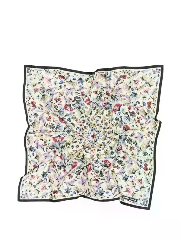 Bimba Y Lola Ivory Autumnal Kaleidoscope Scarf